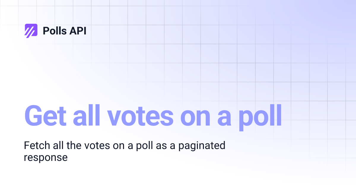 Get all votes on a poll | Polls API